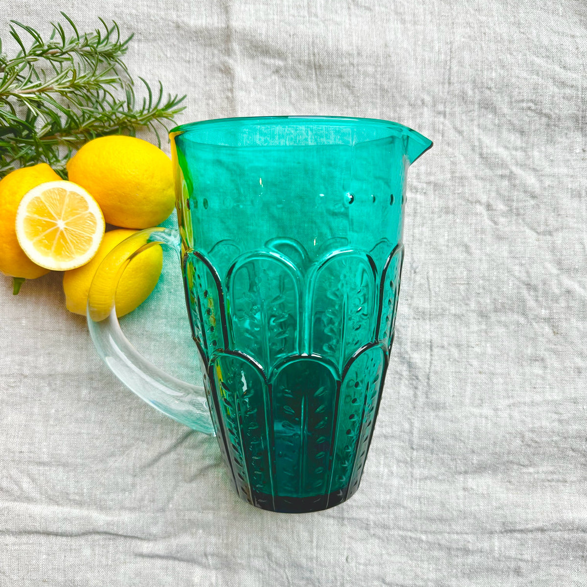 Teal Embossed Jug – Rigby’s Homewares